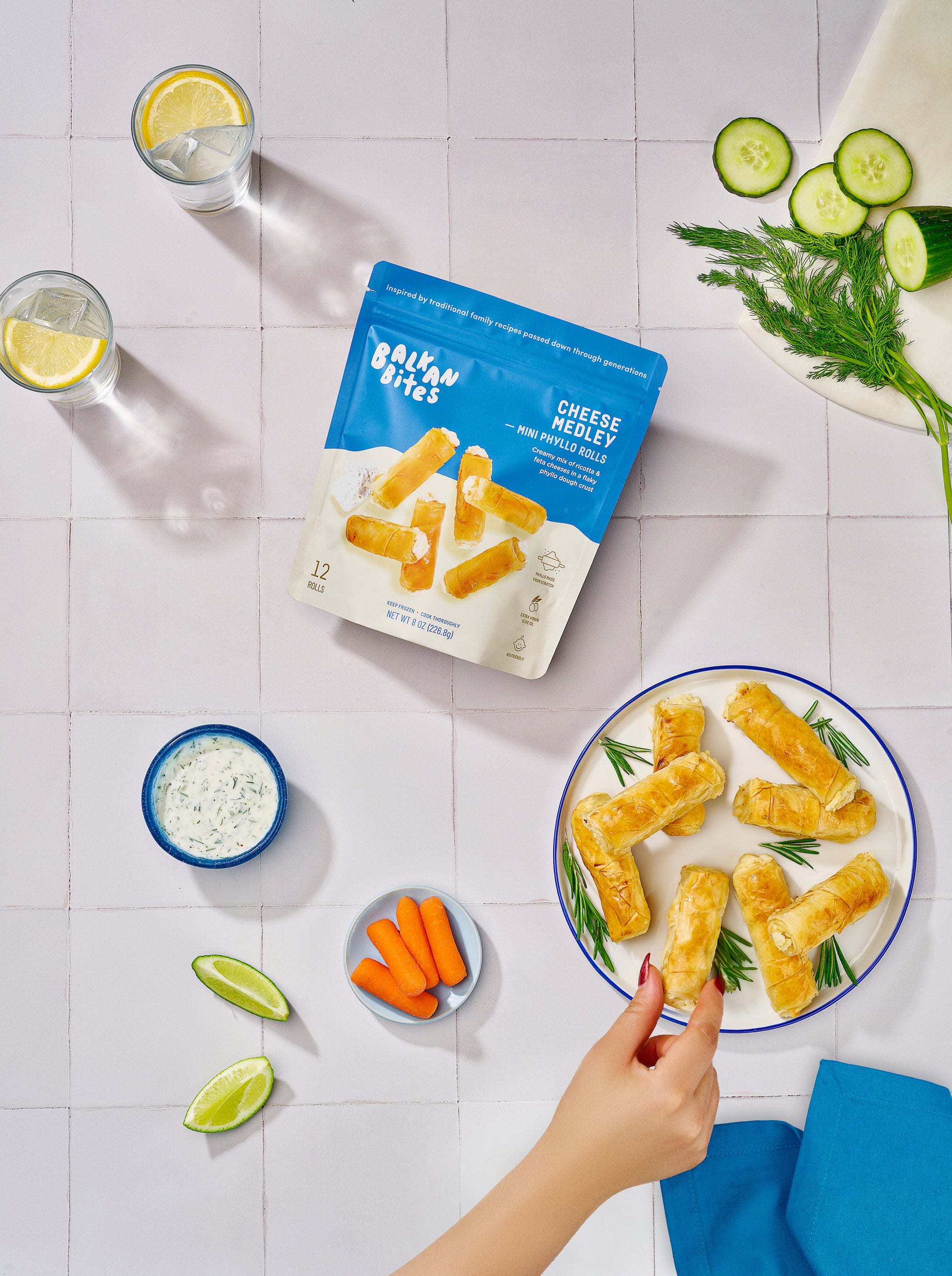 Cheese Medley Mini Phyllo Rolls (NEW) - Balkan Bites